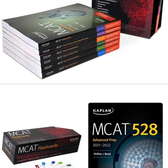 Kaplan | Other | Kaplan Mcat Prep Books And Flashcards Set | Poshmark